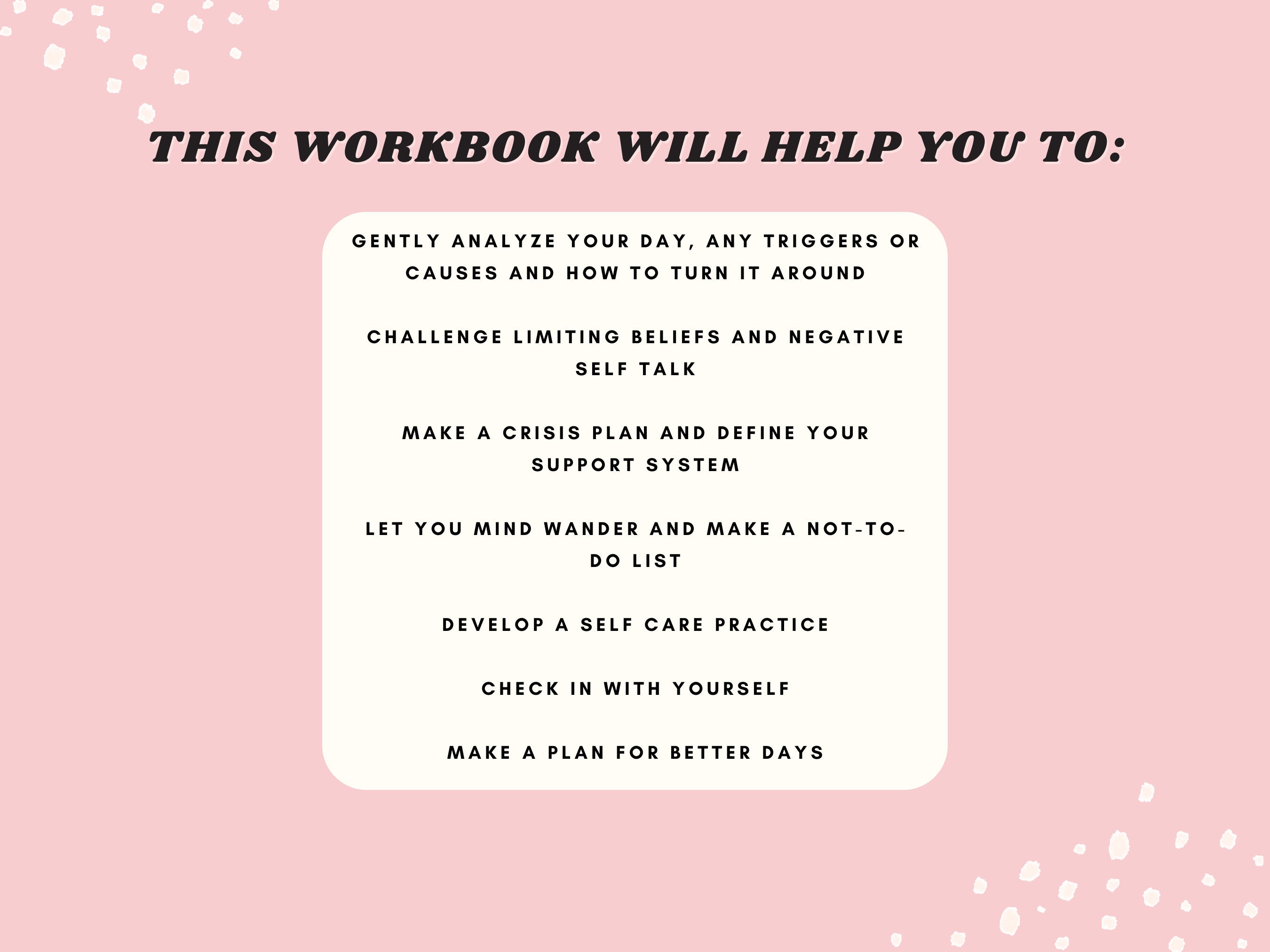 Bad Days Self Care Workbook, Worksheet, Printable, Self Care Journal ...