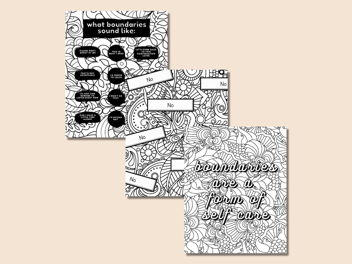 Boundaries Coloring Pages, Mental Health Coloring Pages, Coloring Pages ...