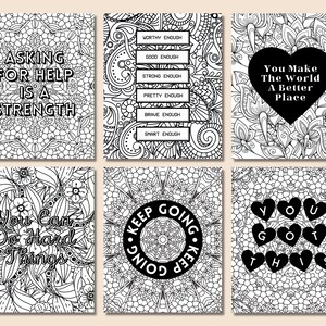 Affirmation Coloring Pages, Mental Health Coloring Pages, Coloring ...