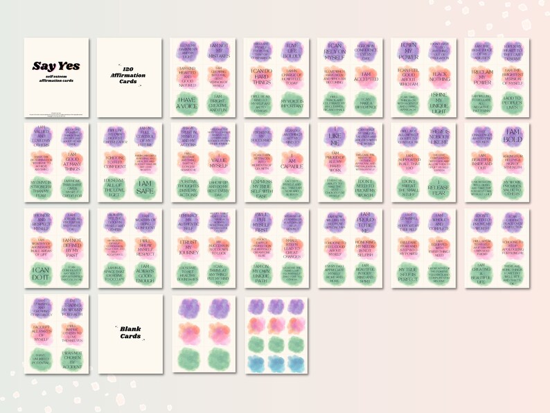 Self Esteem Affirmation Cards, Printable, Confidence, Positive ...