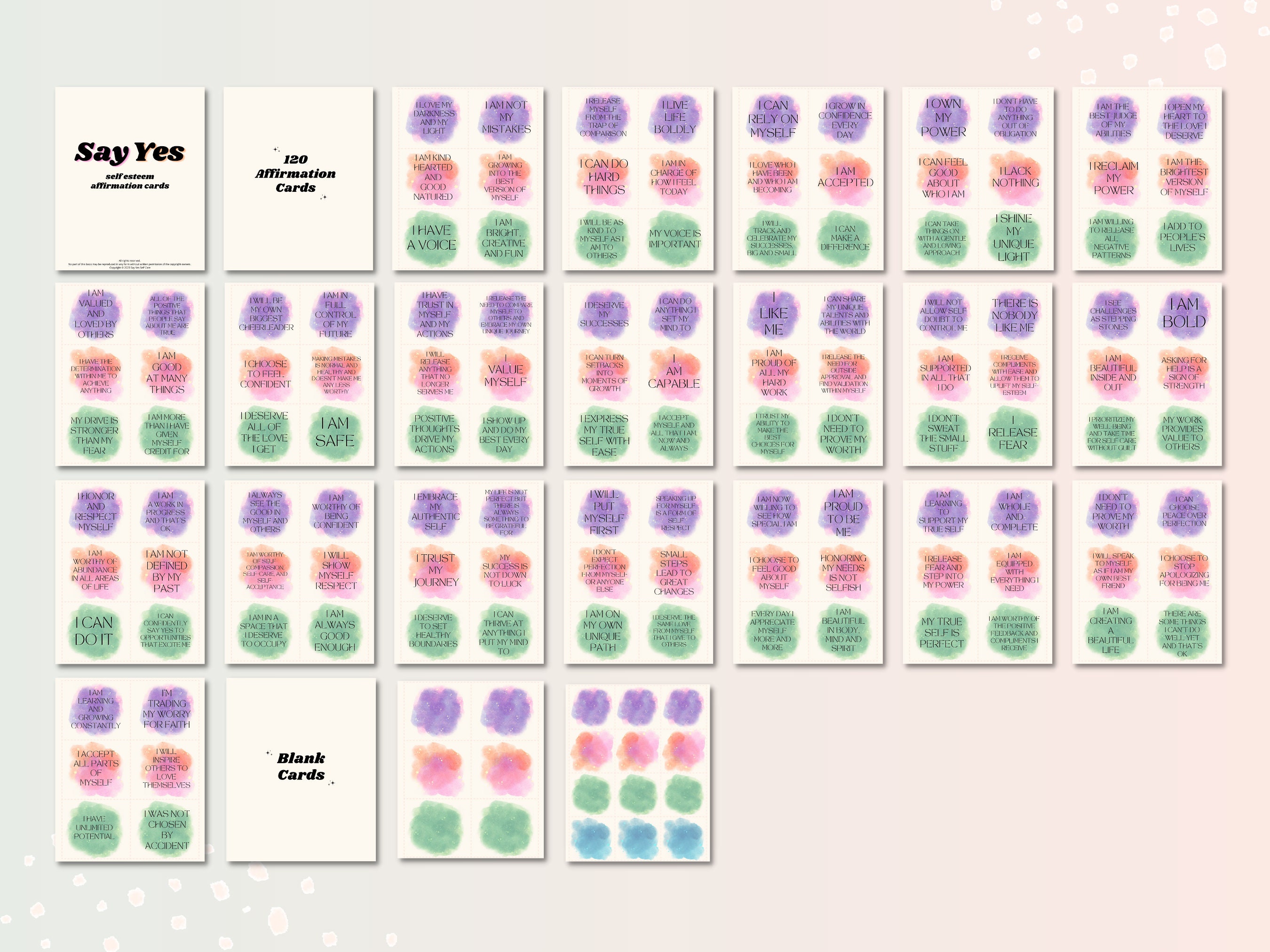 Self Esteem Affirmation Cards, Printable, Confidence, Positive ...