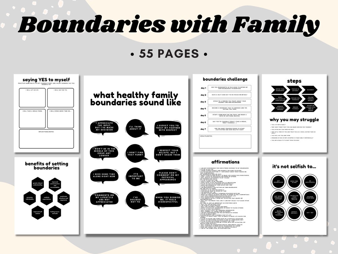 Boundaries in Family Workbook Bundle, Family Boundaries Journal ...