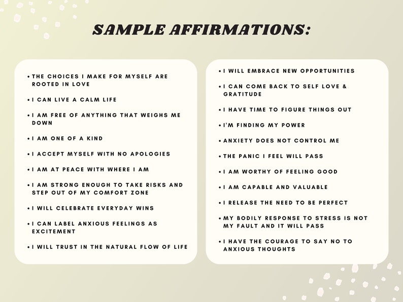 Anxiety Affirmation Cards, Printable, Anxiety Relief, Positive ...