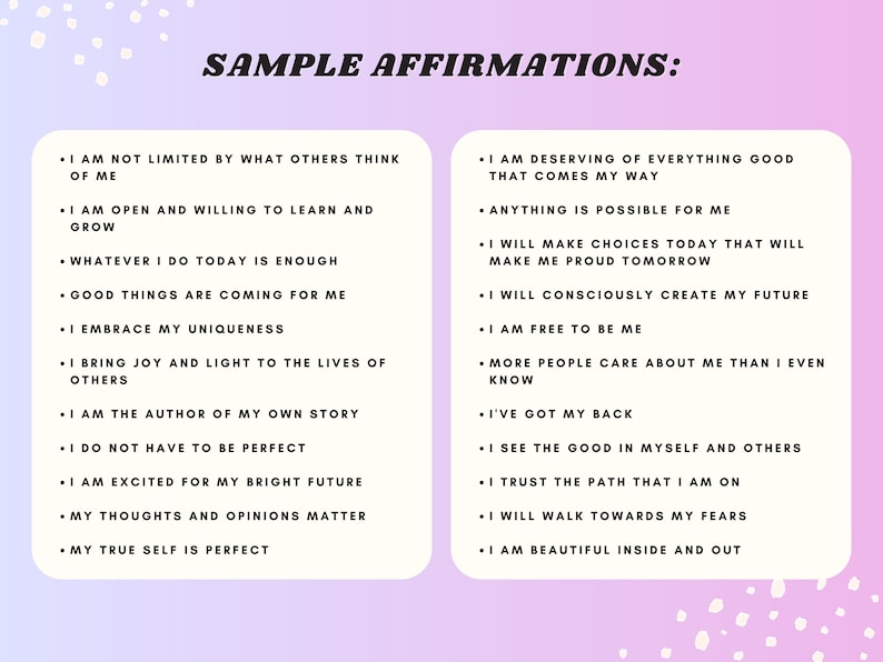 120 Affirmation Cards for Teens, Printable, Positive Affirmations for ...