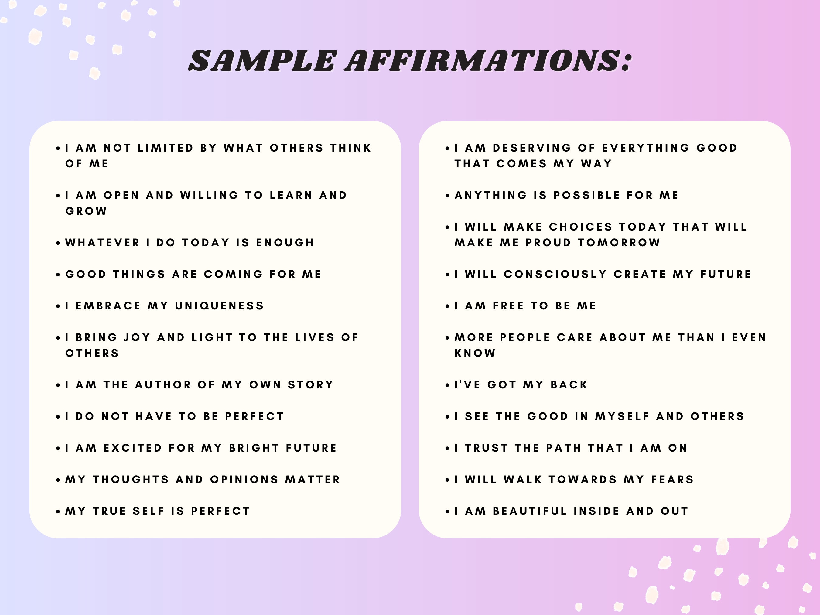120 Affirmation Cards for Teens, Printable, Positive Affirmations for Teens, Teen Self Care ...