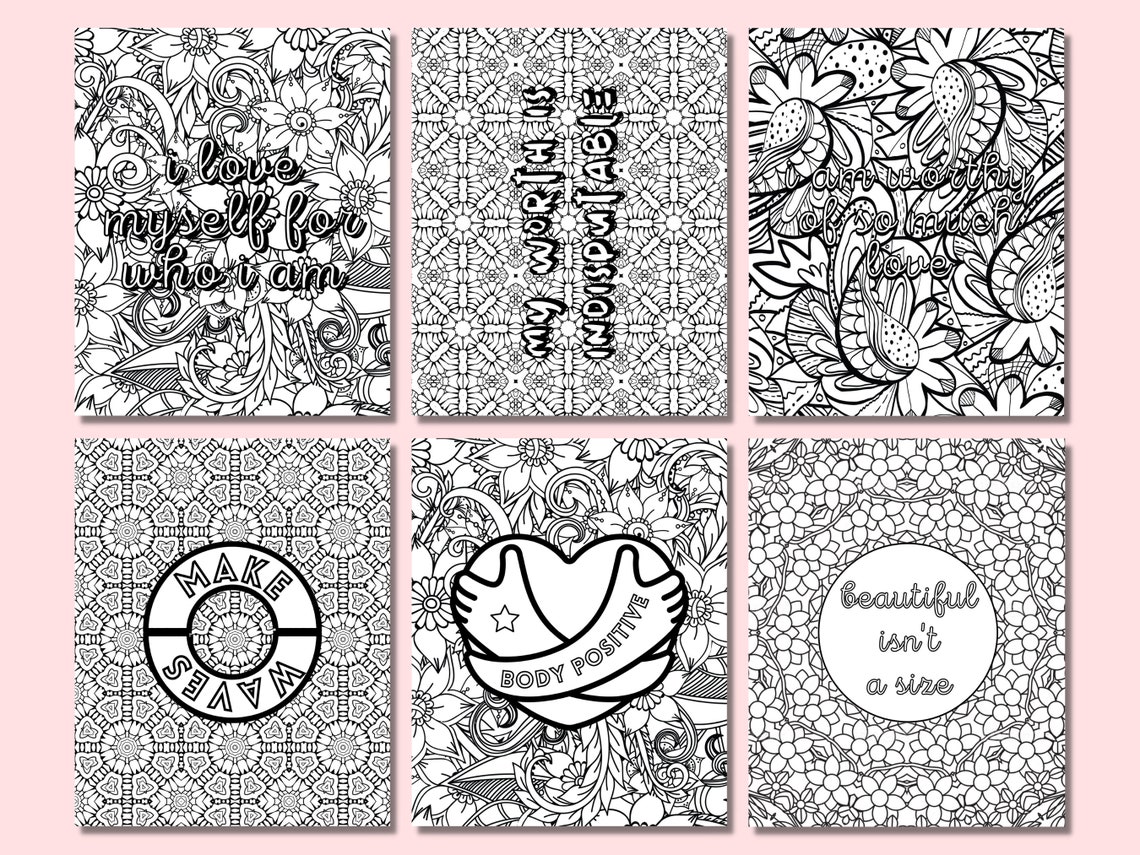 Body Positivity Coloring Pages, Body Image, Body Acceptance, Mental ...