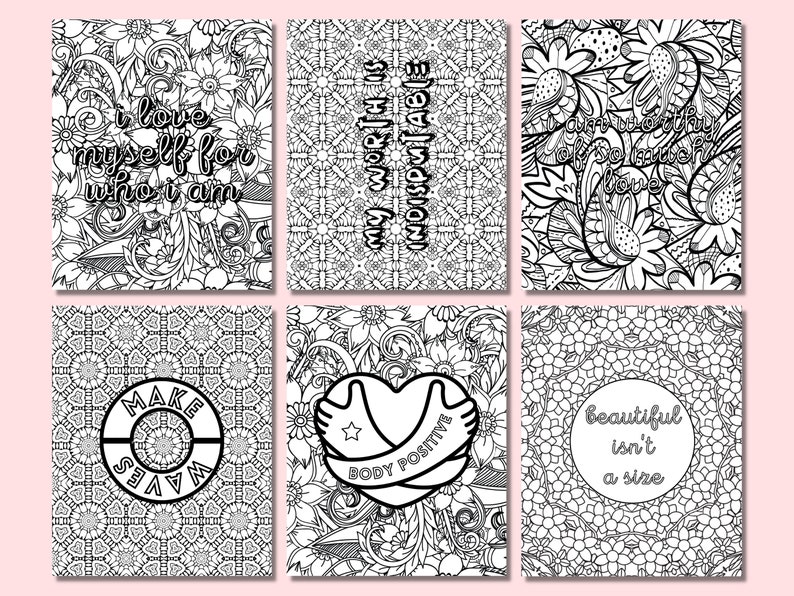 Body Positivity Coloring Pages, Body Image, Body Acceptance, Mental ...