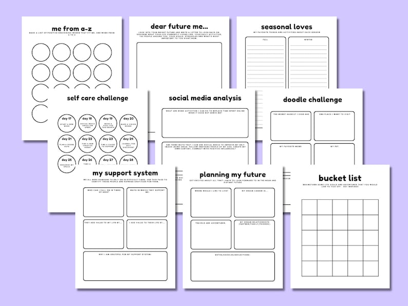 Teen Self Care Workbook, Teen Mental Health, Self Care for Teens, Teen ...