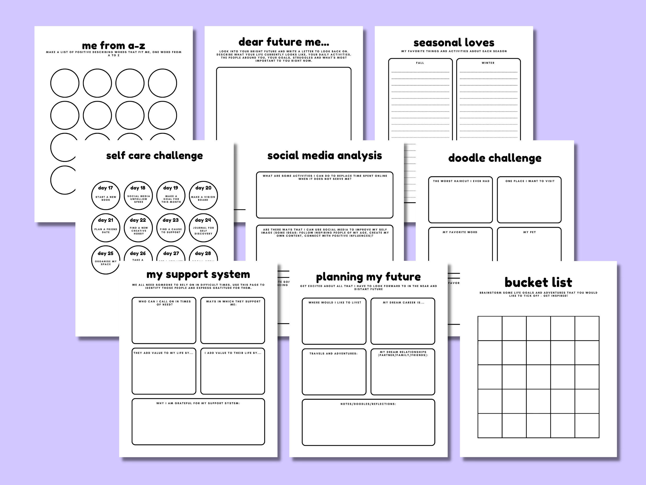 Teen Self Care Workbook Teen Mental Health Self Care for - Etsy UK