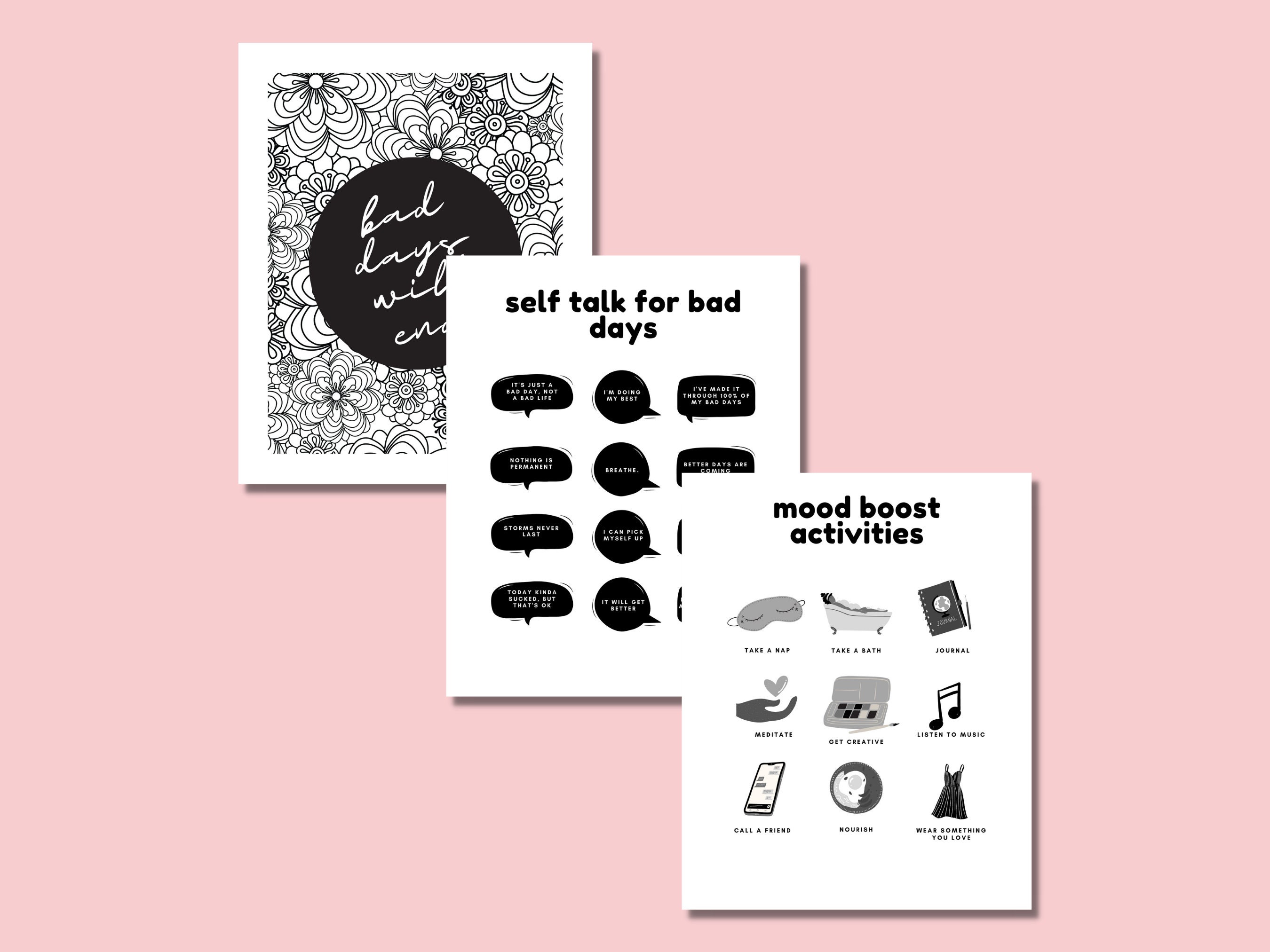 Bad Days Self Care Workbook, Worksheet, Printable, Self Care Journal ...
