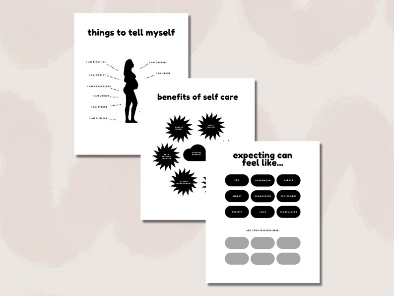 Mom to Be Self Care Workbook, Pregnancy Journal, Pregnancy Bundle ...
