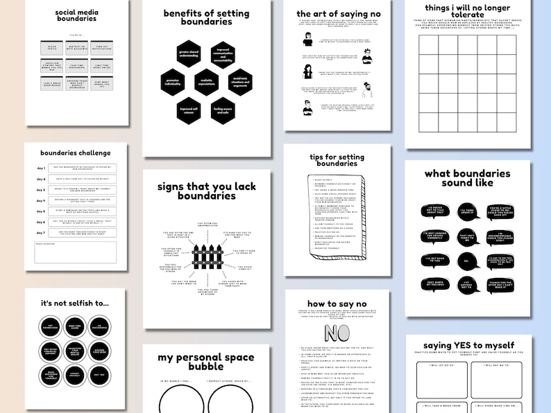 Boundaries Mini Bundle, Setting Healthy Boundaries, Boundaries Journal ...