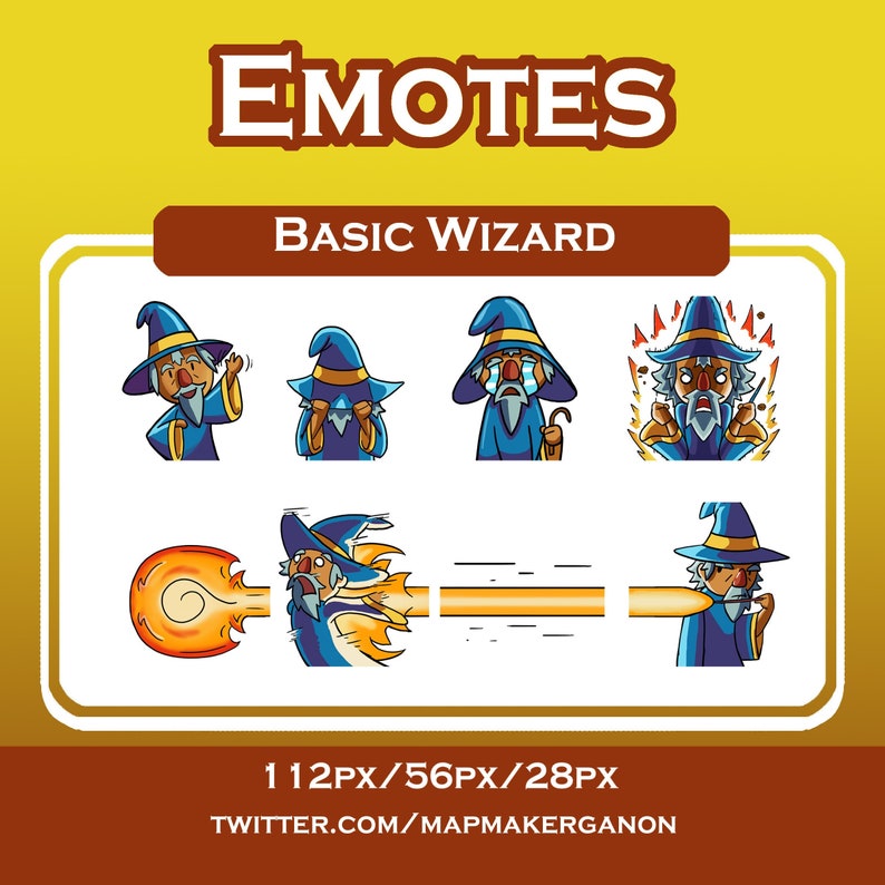 Wizard Themed Twitch Vtuber Discord Emotes. - Etsy