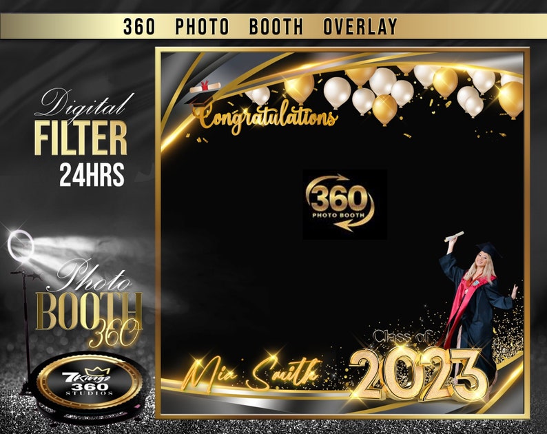 Pink Graduation 360 Photo Booth Overlay Graduation 360 Spinner - Etsy