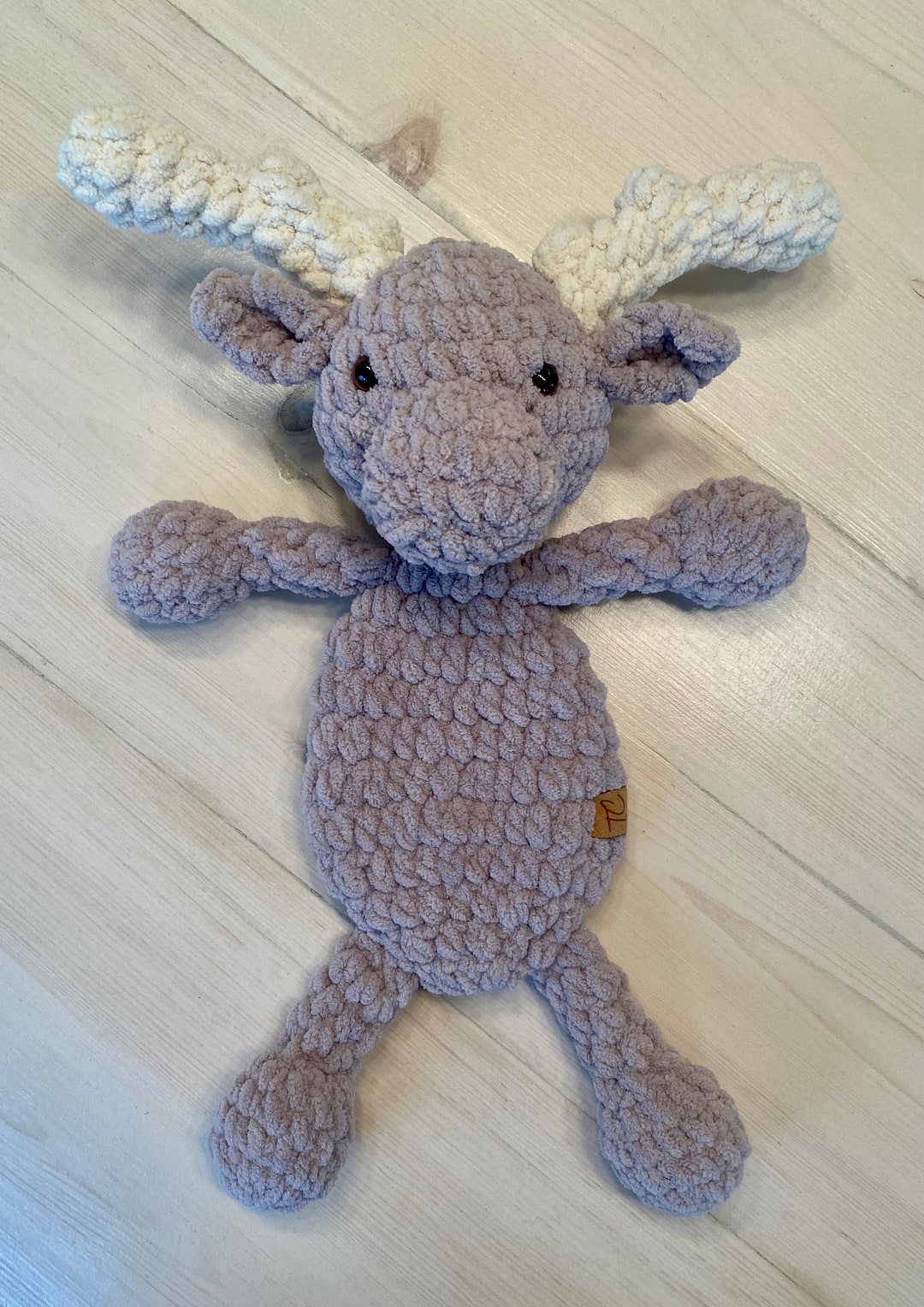 Monty the Moose Snuggler / Lovey Moose Toy Crocheted ready to Ship - Etsy