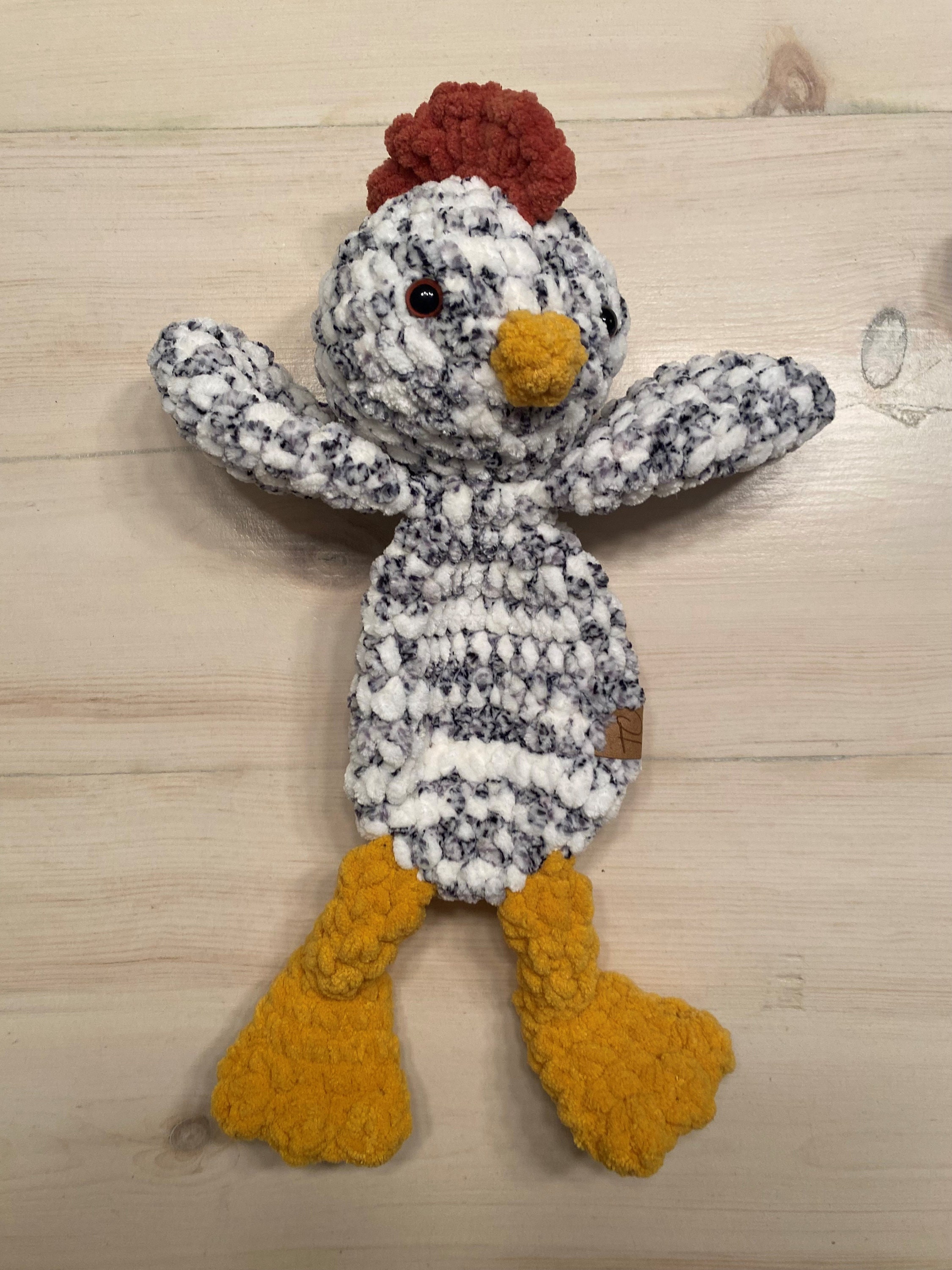 Cooper the Chicken Snuggler / Lovey Chicken Toy Crocheted ready to Ship ...