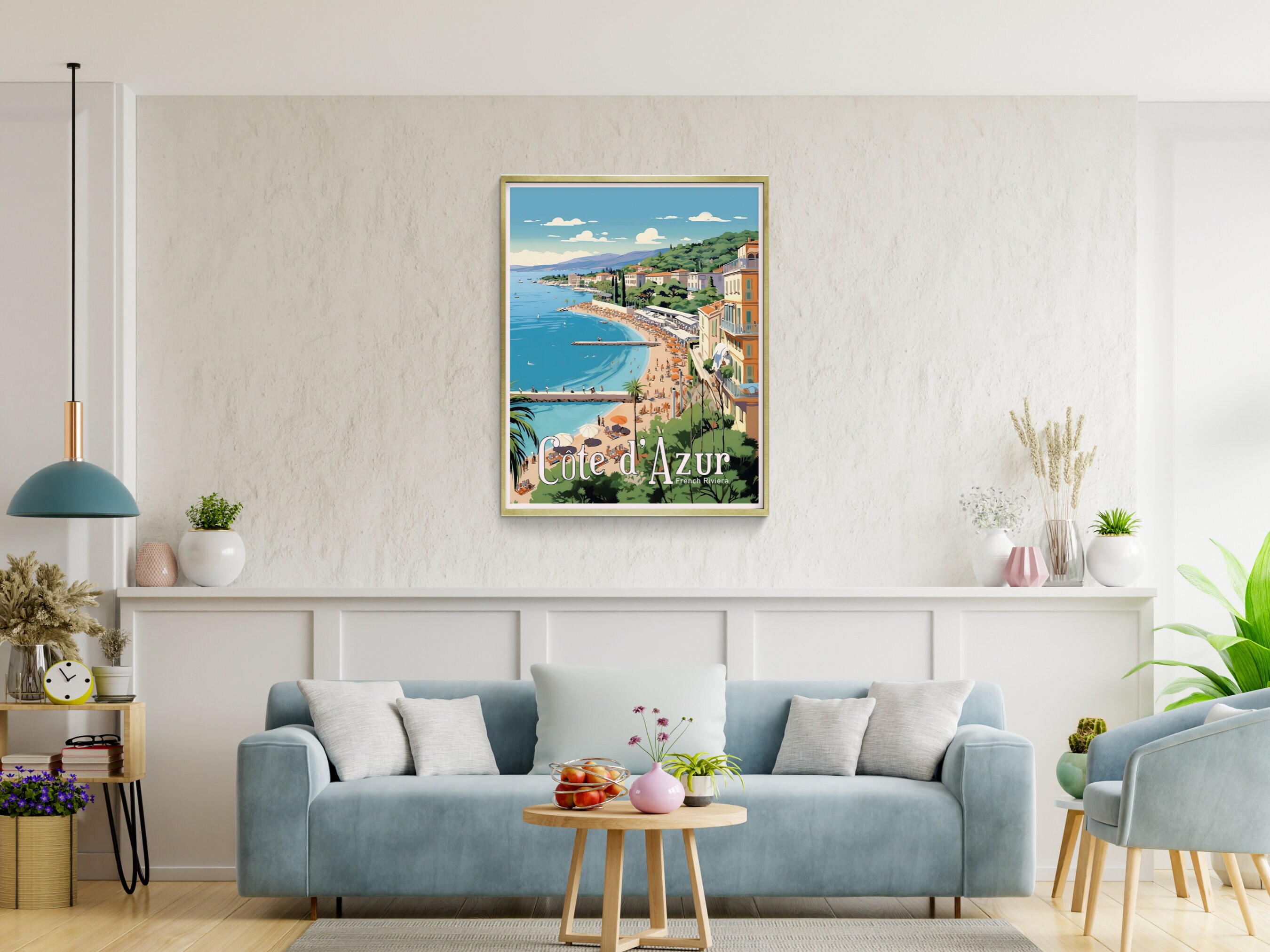 French Riviera Travel Poster Digital Download Commercial - Etsy