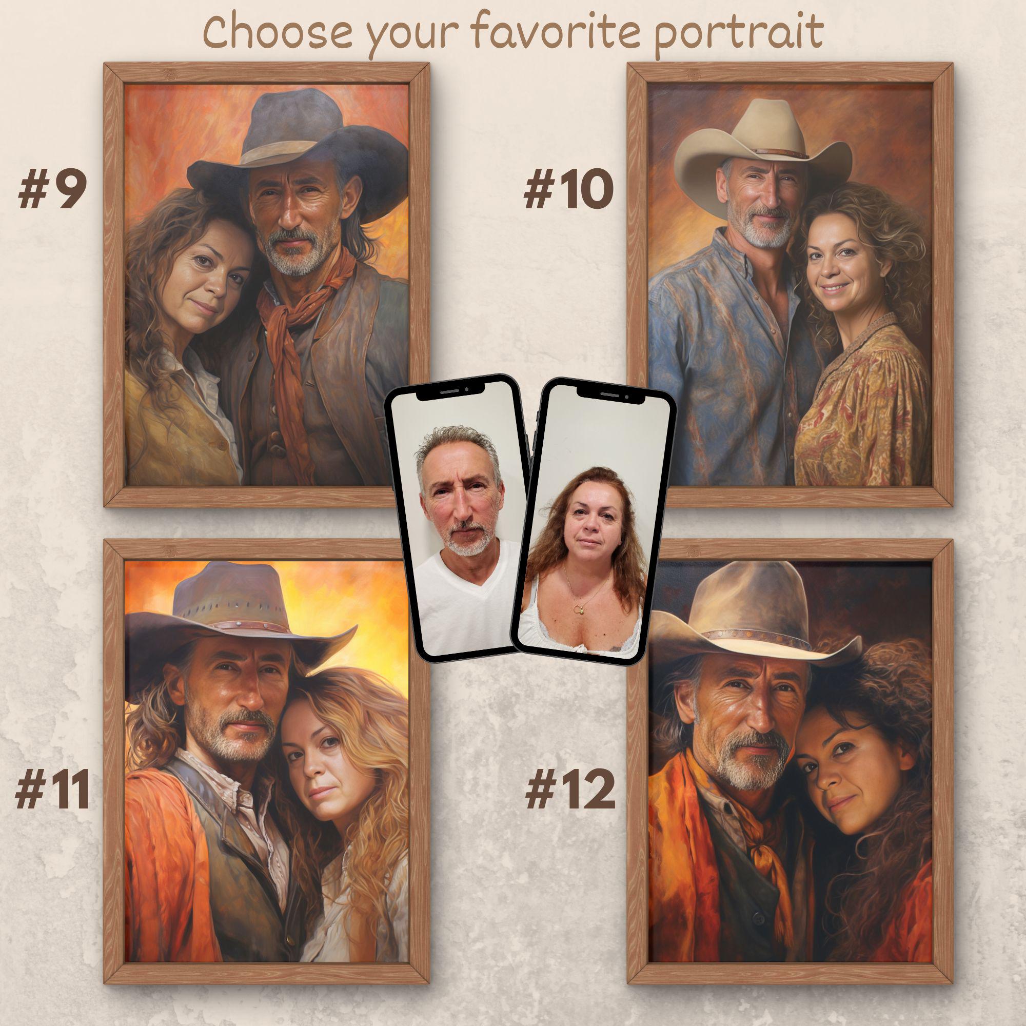 Custom Cowboy Portraits Printed Portraits Custom Portrait From Photo ...