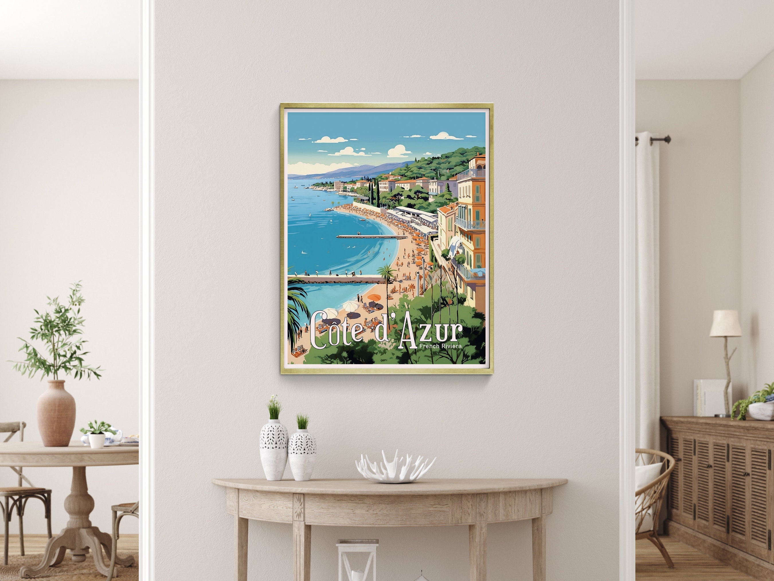 French Riviera Travel Poster Digital Download Commercial - Etsy