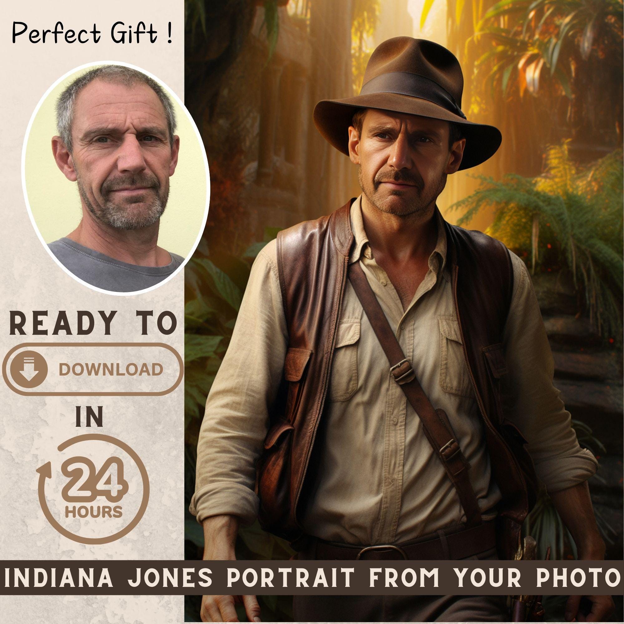 Custom Indiana Jones Portrait - Digital Download - Custom Portrait From ...