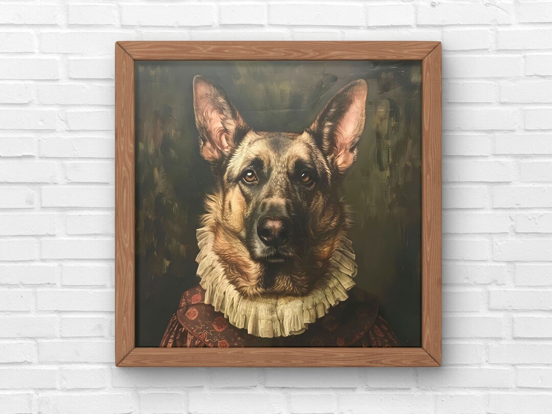 German Shepherd Printed Poster Dog Poster Pet Portrait Home Decor Wall ...