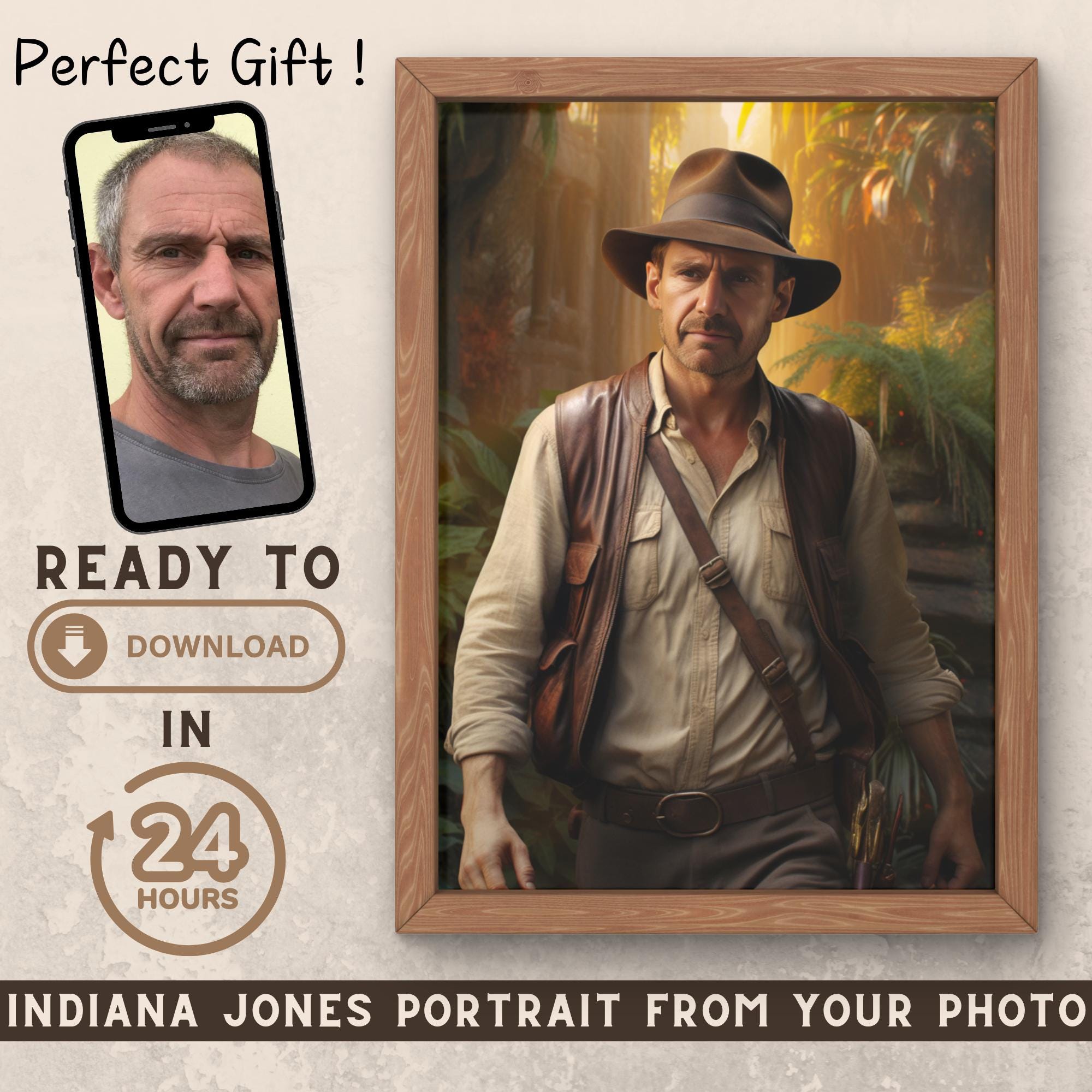 Custom Indiana Jones Portrait - Digital Download - Custom Portrait From ...