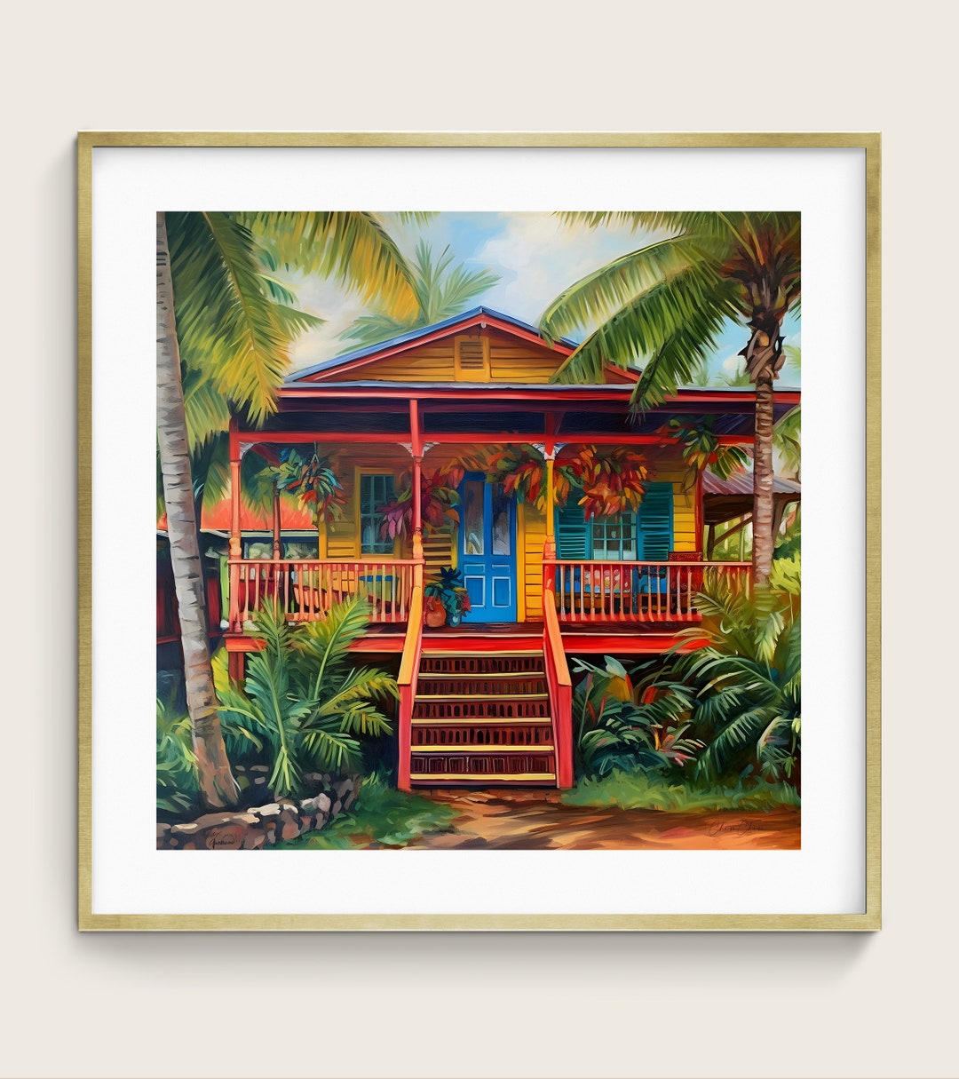 Caribbean Art Digital Download Commercial Use Home Decor Tropical Wall ...