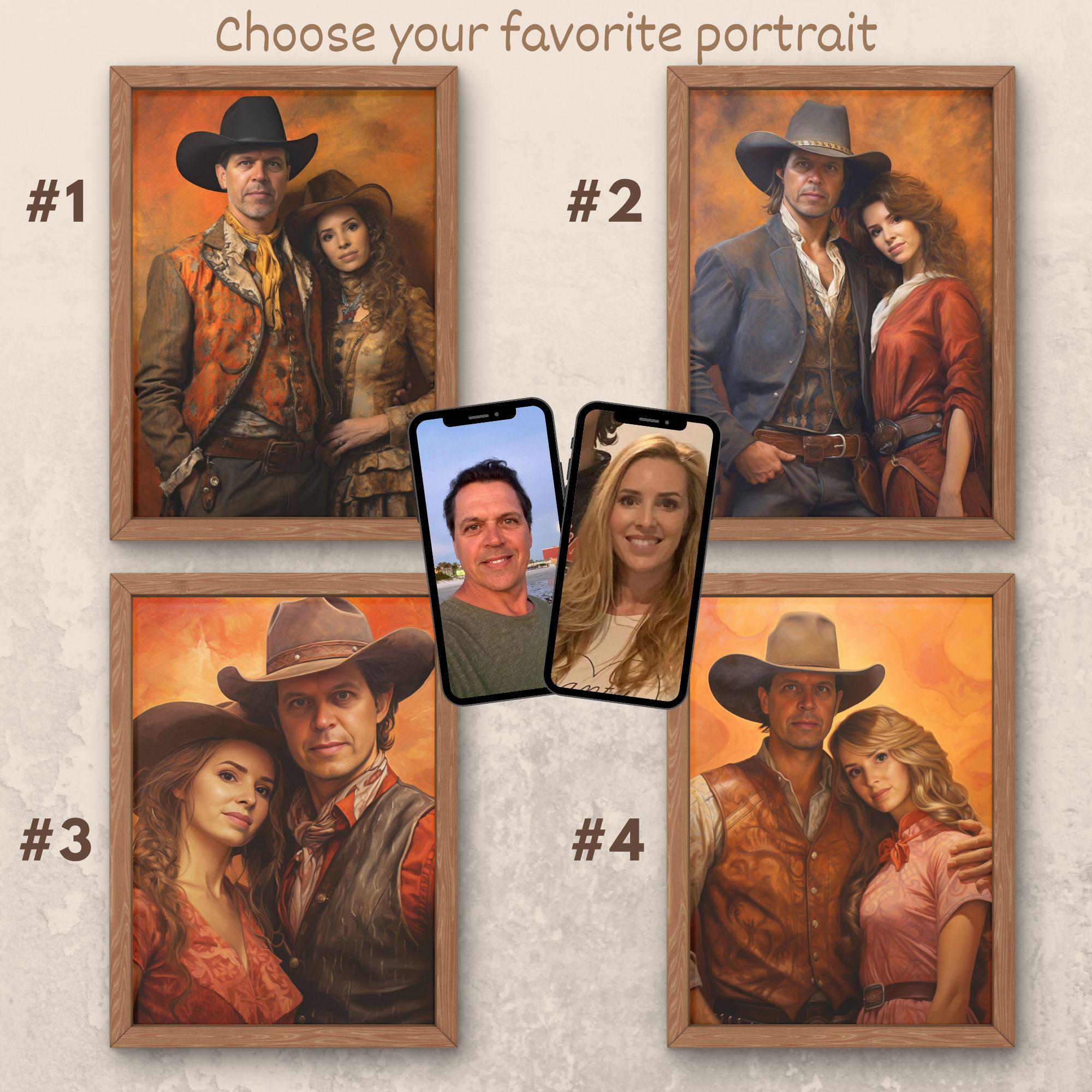 Custom Cowboy Portraits Printed Portraits Custom Portrait From Photo ...