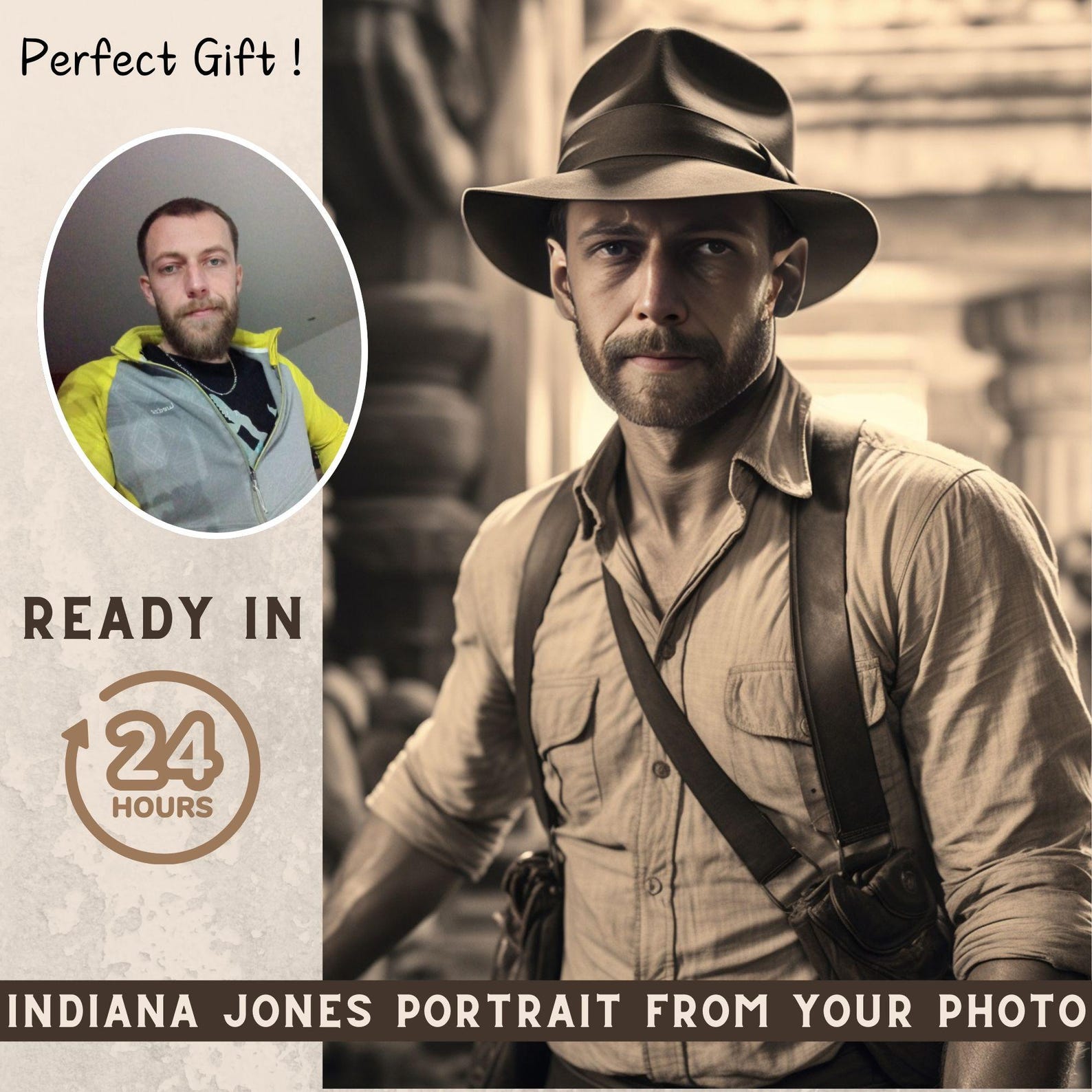 Custom Indiana Jones Portrait - Digital Download - Custom Portrait From ...