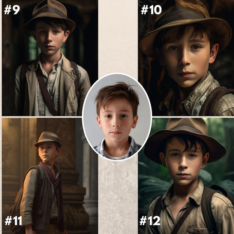 Custom Indiana Jones Kid Portrait - Printed Portrait - Portrait From ...