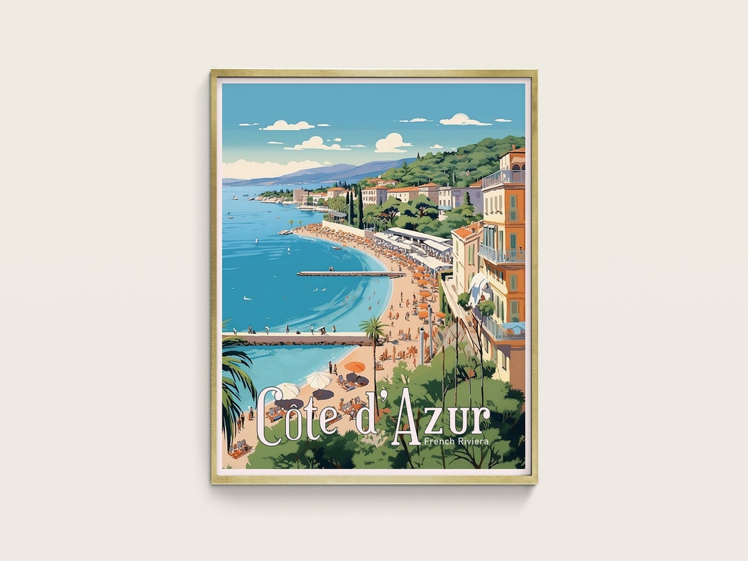 French Riviera Travel Poster Digital Download Commercial - Etsy