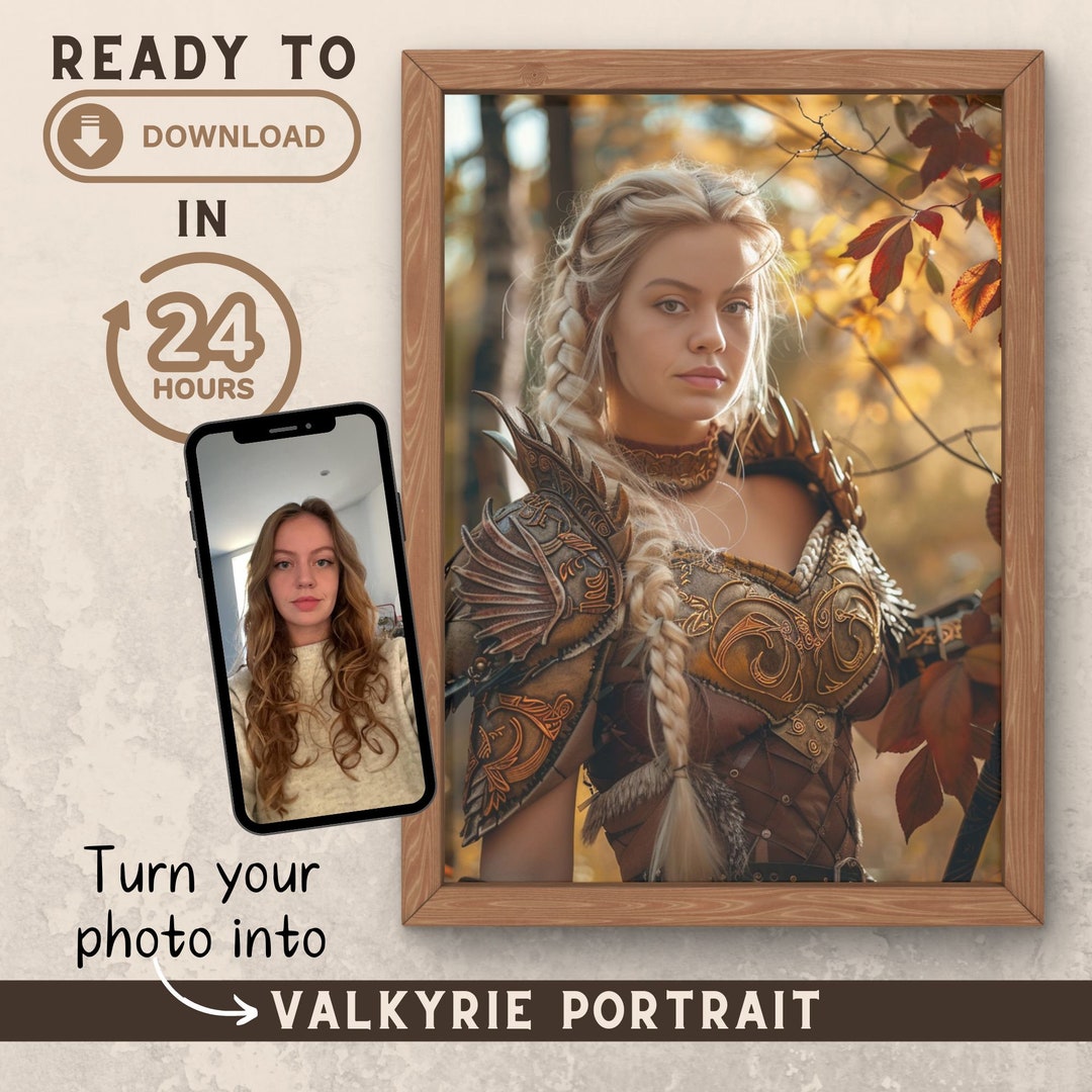 Custom Valkyrie Portrait From Your Photo Digital Download Custom ...