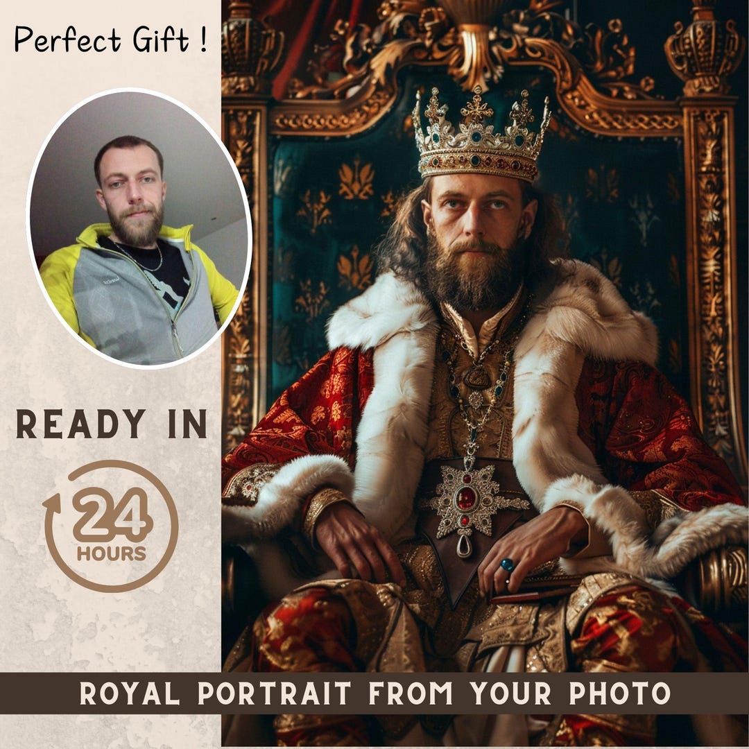 Custom Royal Portrait - Printed Portrait - Custom Portrait From Your ...