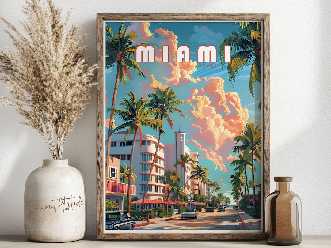 Miami Beach Travel Poster - Digital Download - Commercial Use ...