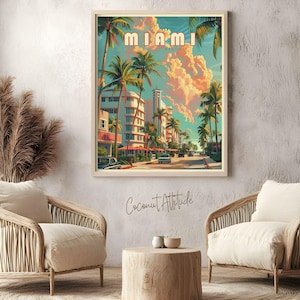 Miami Beach Travel Poster - Digital Download - Commercial Use ...