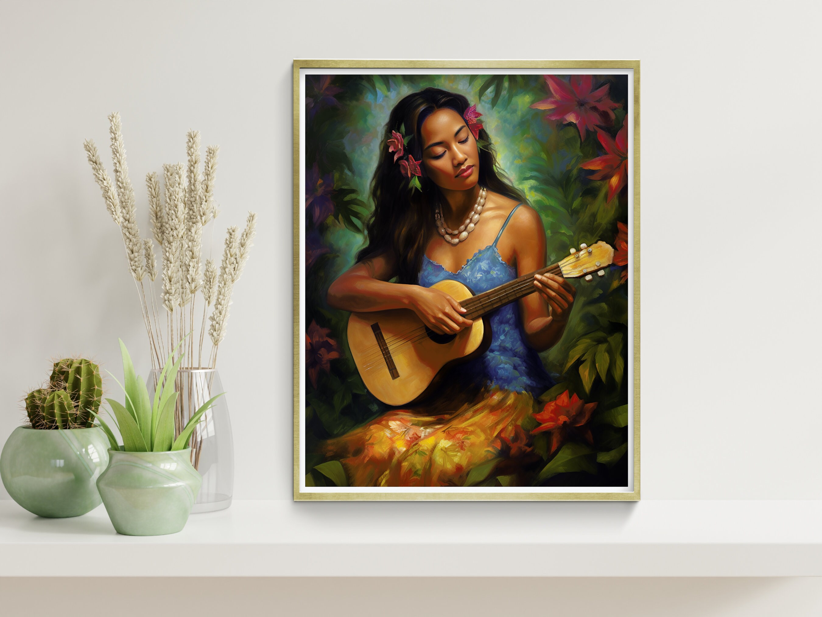 Hawaii Digital Download Commercial Use Hula Girl Hawaii Girl Wall Art ...