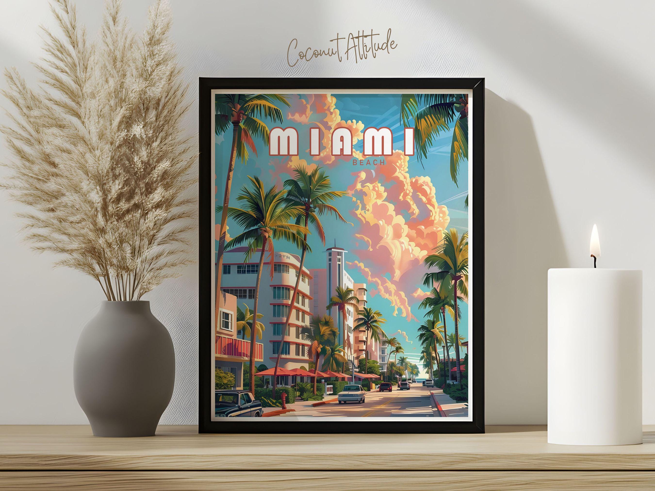 Miami Beach Travel Poster - Digital Download - Commercial Use ...