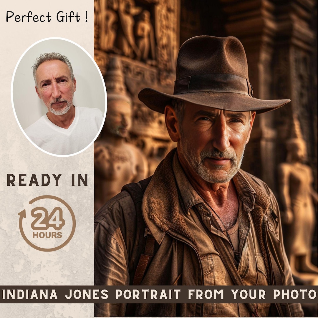 Custom Indiana Jones Portrait - Printed Portrait - Custom Portrait From ...