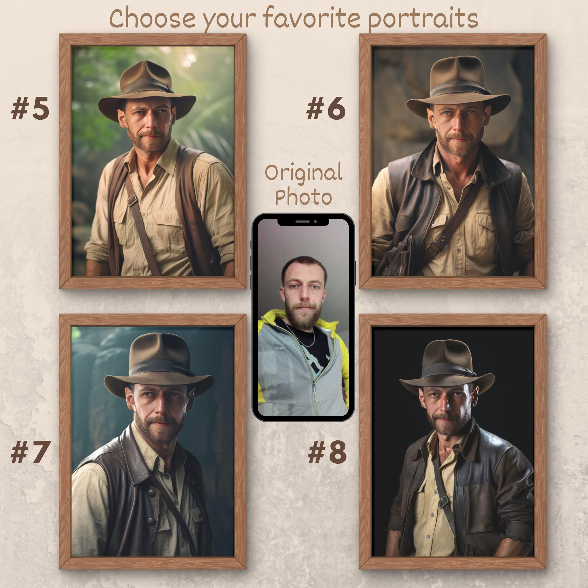 Custom Indiana Jones Portrait - Digital Download - Custom Portrait From ...