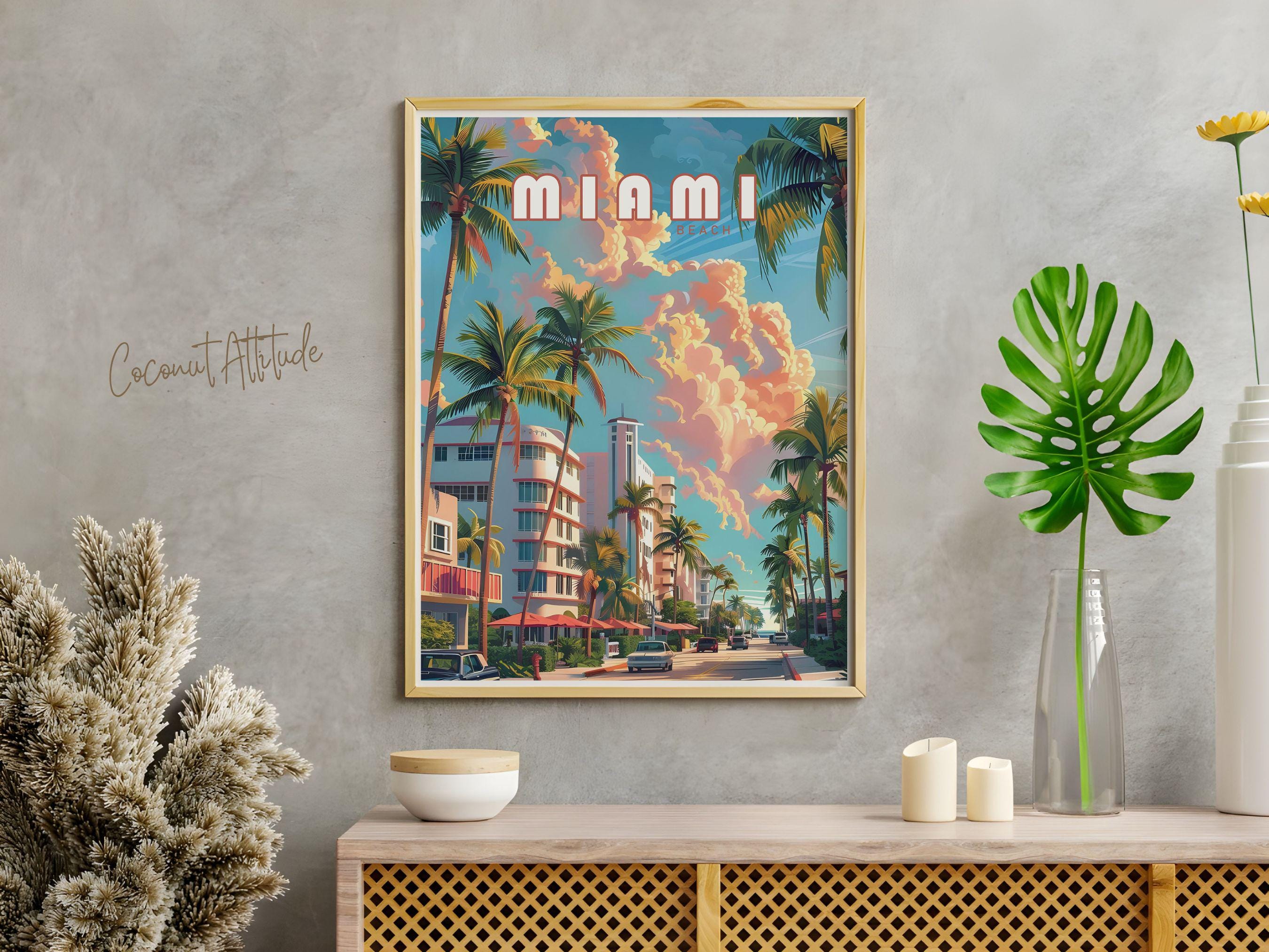 Miami Beach Travel Poster - Digital Download - Commercial Use ...