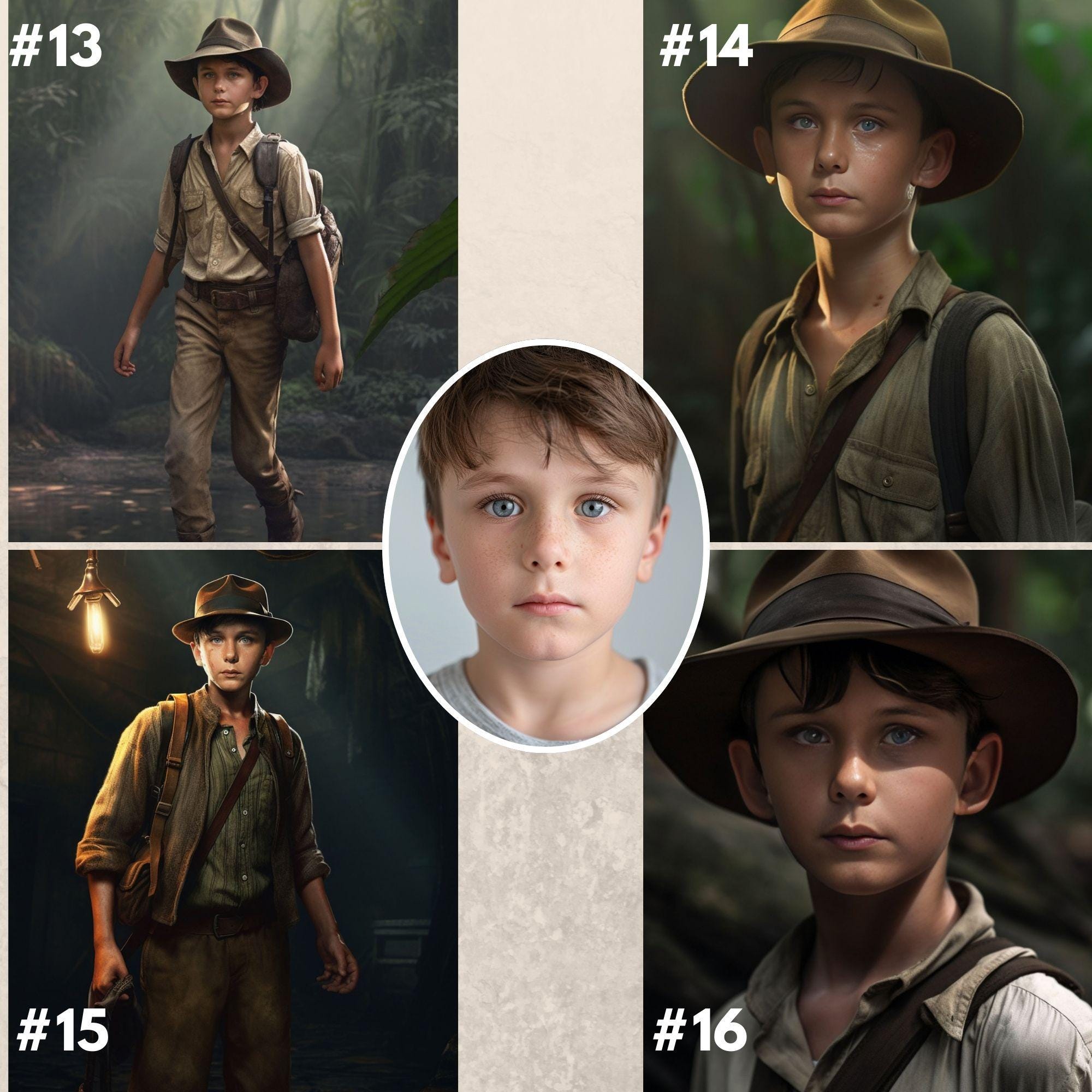 Custom Indiana Jones Kid Portrait - Printed Portrait - Portrait From ...