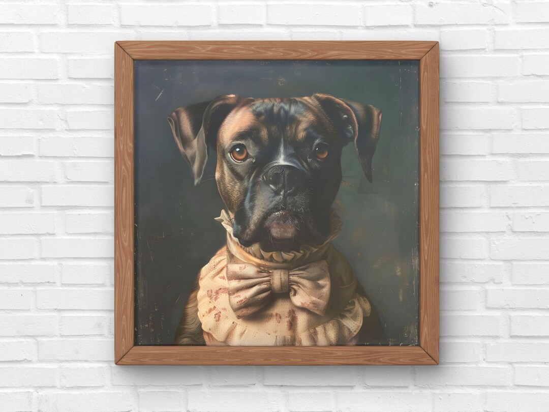 Boxer Printed Poster Dog Poster Pet Portrait Home Decor Wall Art Wall ...