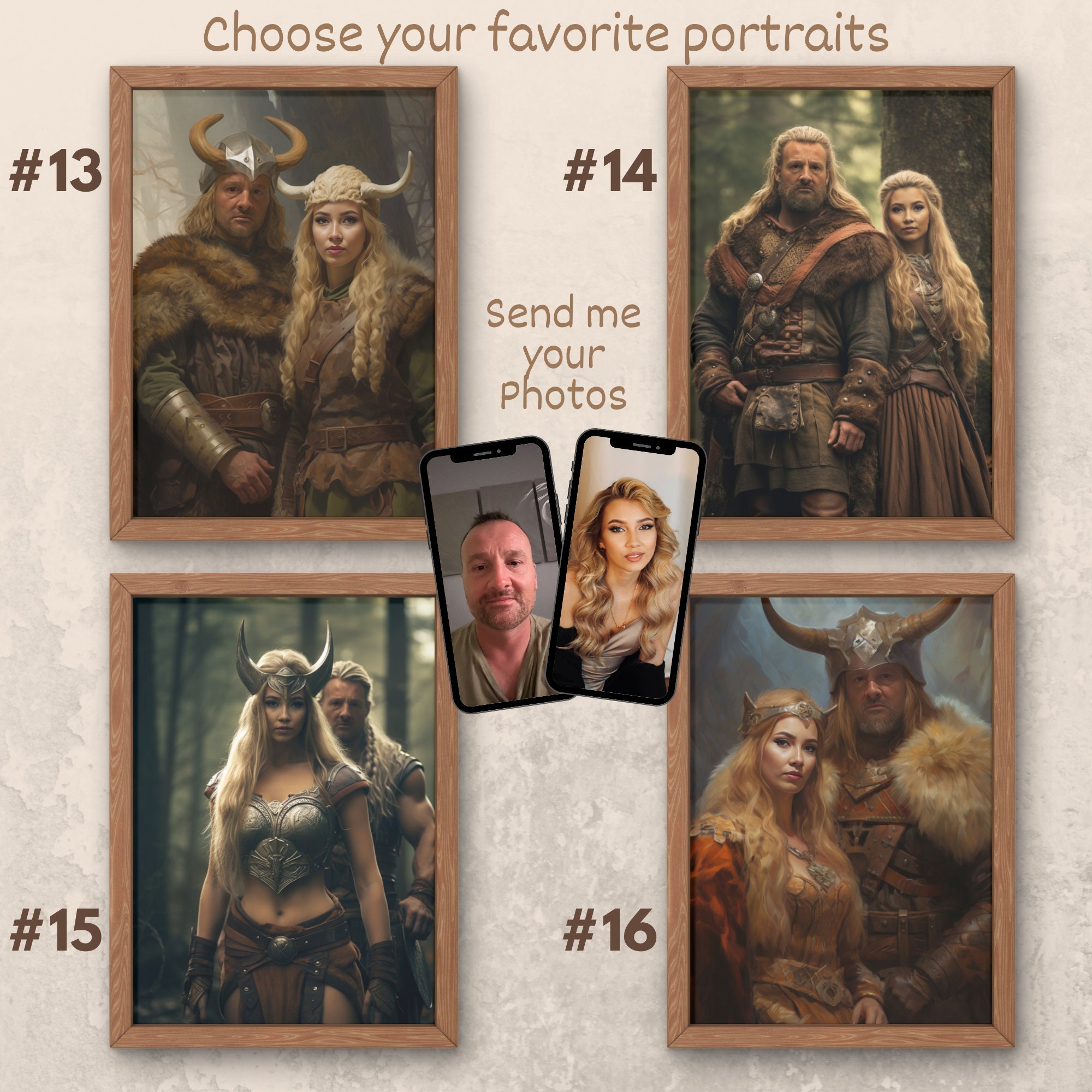 Custom Viking Couple Portrait Digital Download Custom Portrait From ...