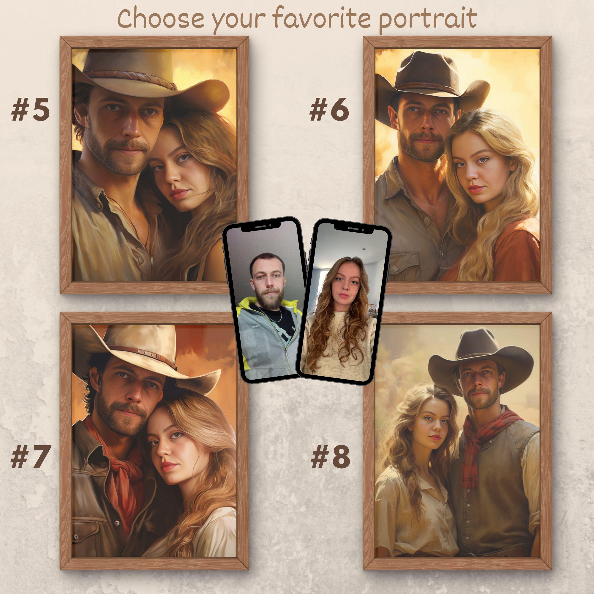 Custom Cowboy Portraits Printed Portraits Custom Portrait From Photo ...