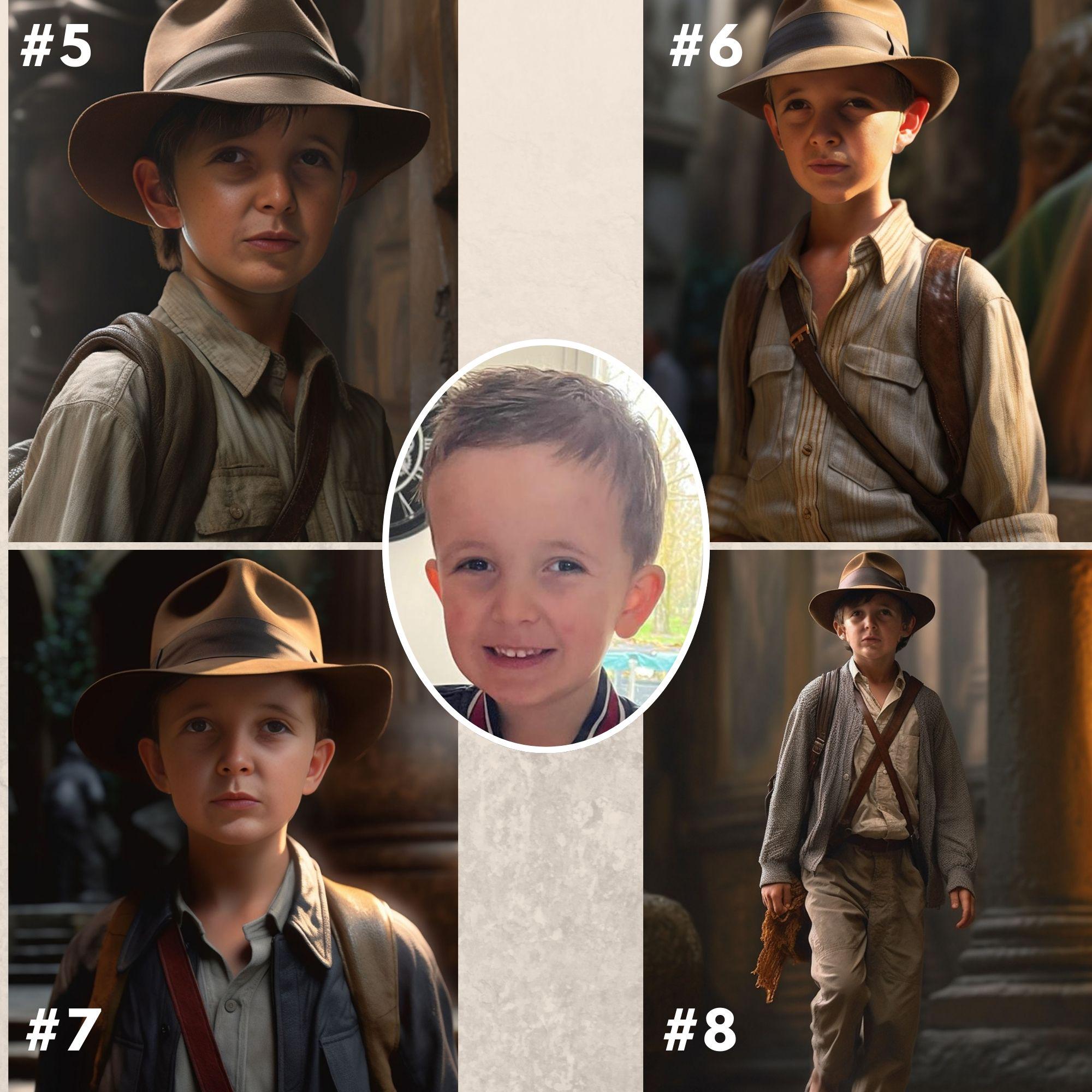 Custom Indiana Jones Kid Portrait - Printed Portrait - Portrait From ...