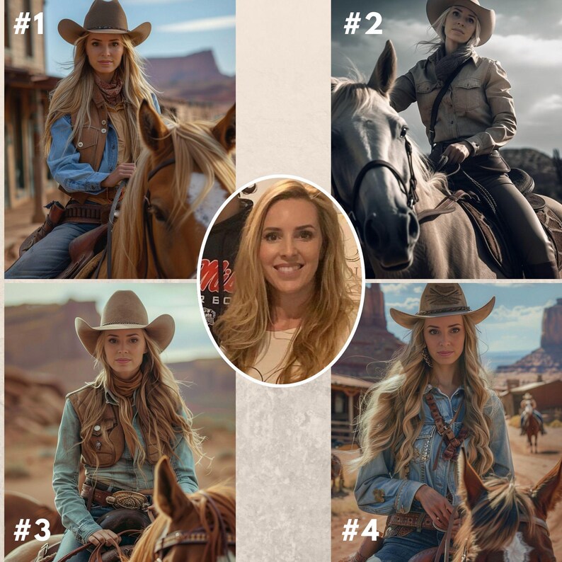 Custom Cowgirl Portrait From Your Photo Digital Download Custom