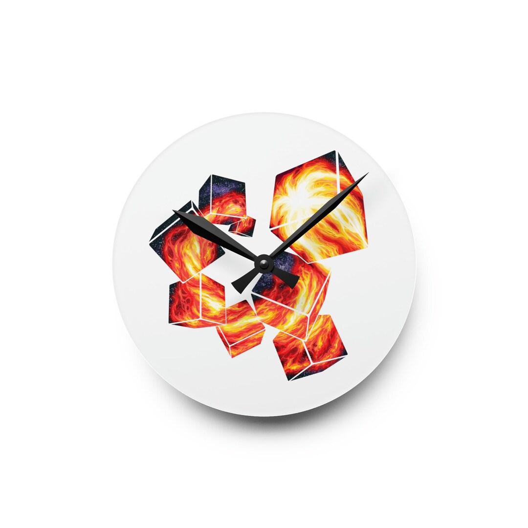 Fireball Damage Dice Fantasy Clock: 8d6 Tabletop Dnd Gaming Timepiece ...