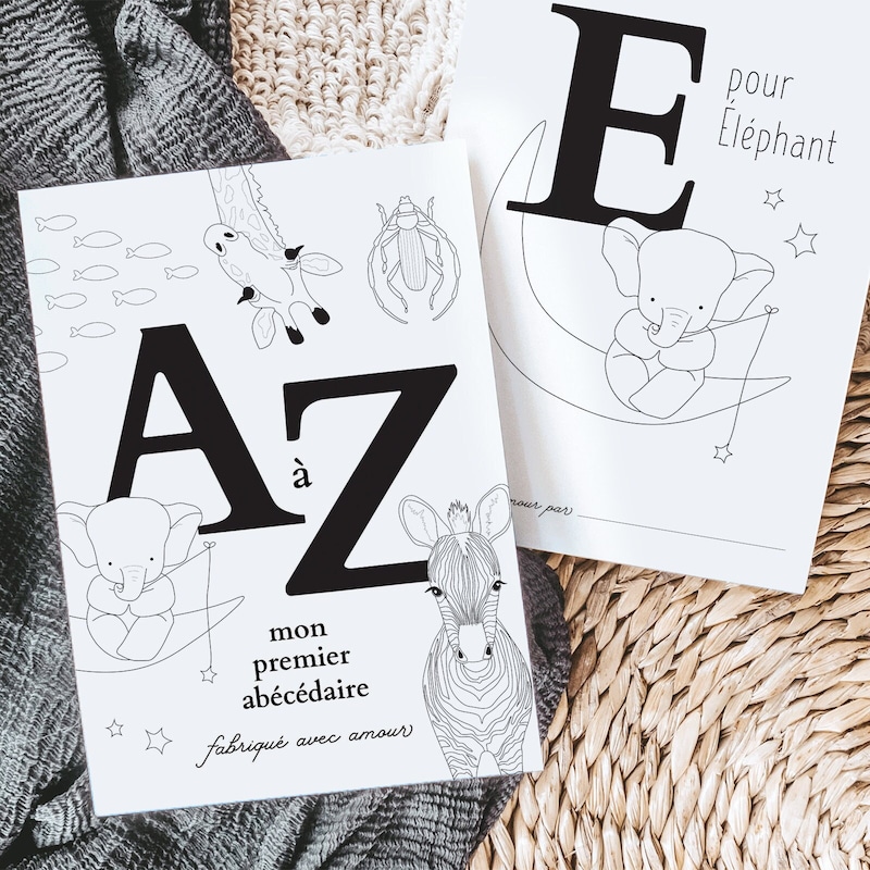 French Animal Alphabet Coloring - Etsy