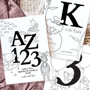 Expanded ABC and 123 Baby Shower Coloring Book | Animal Alphabet and ...