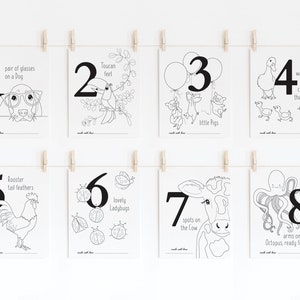 Expanded ABC and 123 Baby Shower Coloring Book | Animal Alphabet and ...